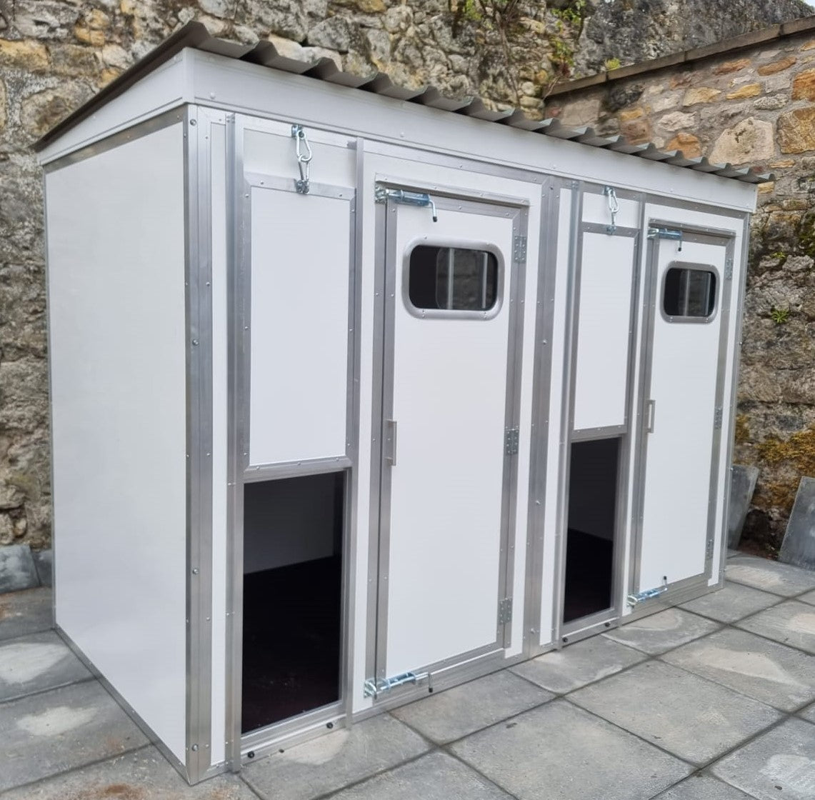 KENNELSTORE Double Thermal Dog Kennel Block 10ft (Wide) x 5ft (Deep ...